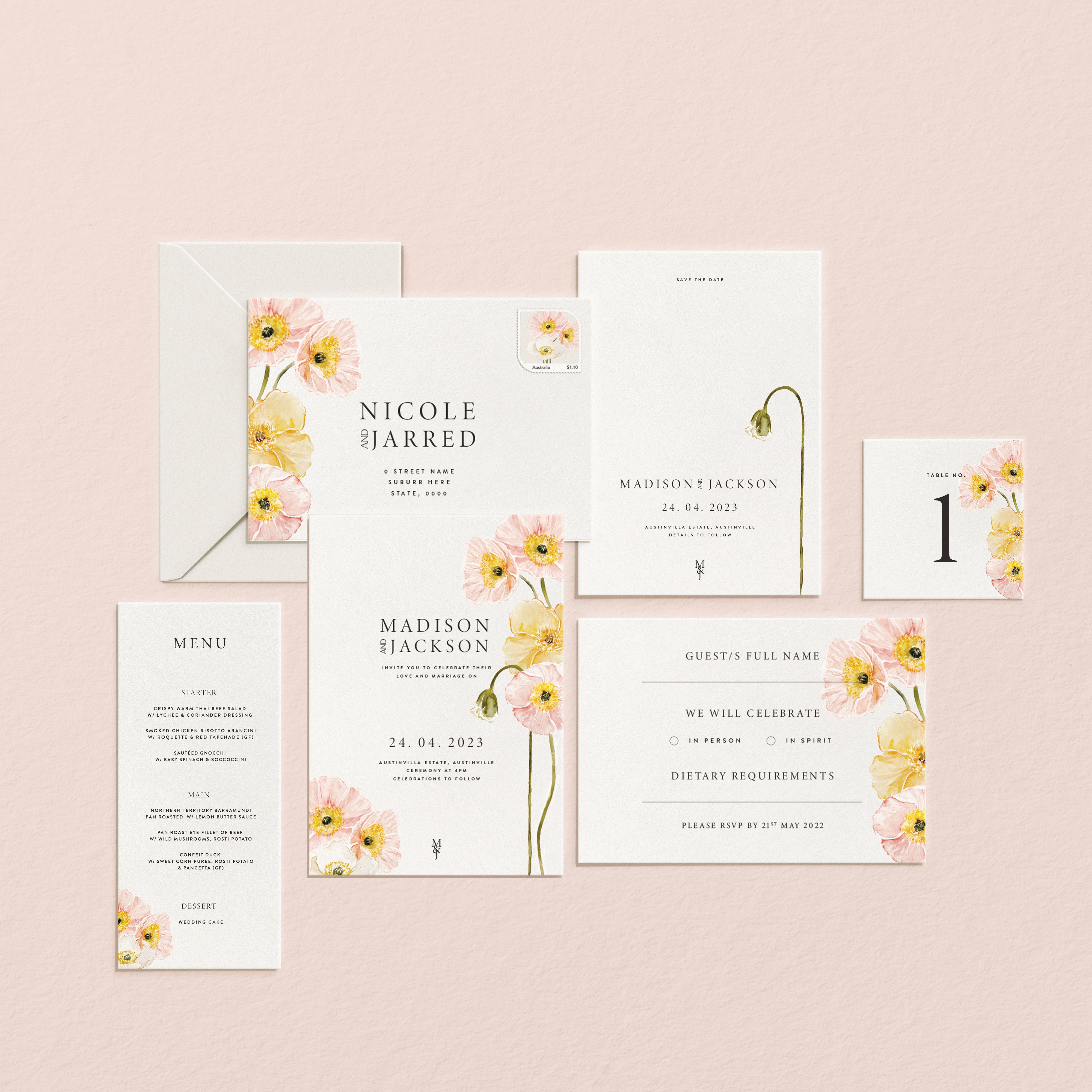 Poppy Suite ~ Digital Invitation templates – Brigitte May