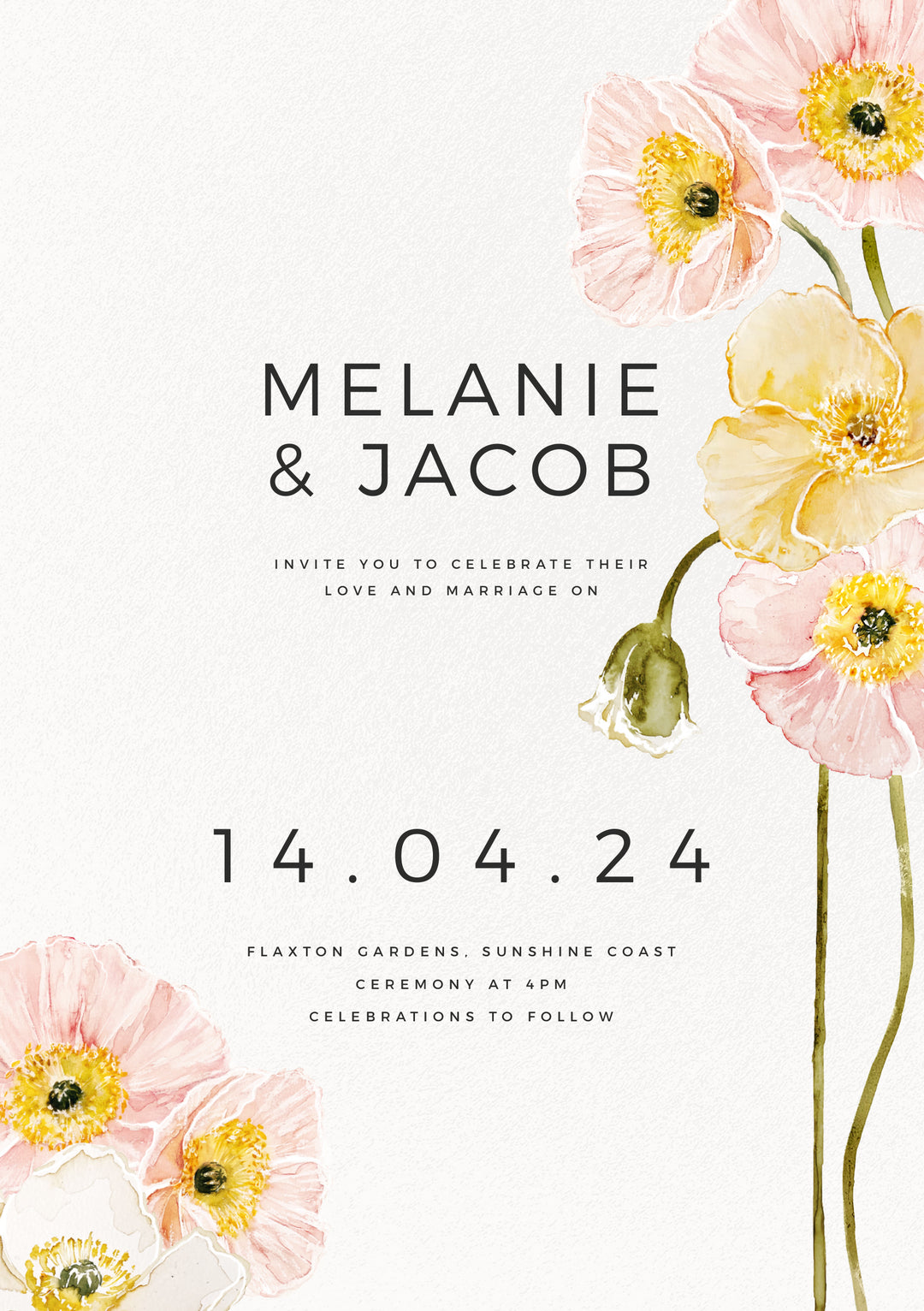 Poppy Invitation ~ Digital template – Brigitte May
